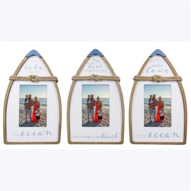 4 x 6 in. Wood Nautical Tabletop Boat Picture Frame with MDF, 3 ...