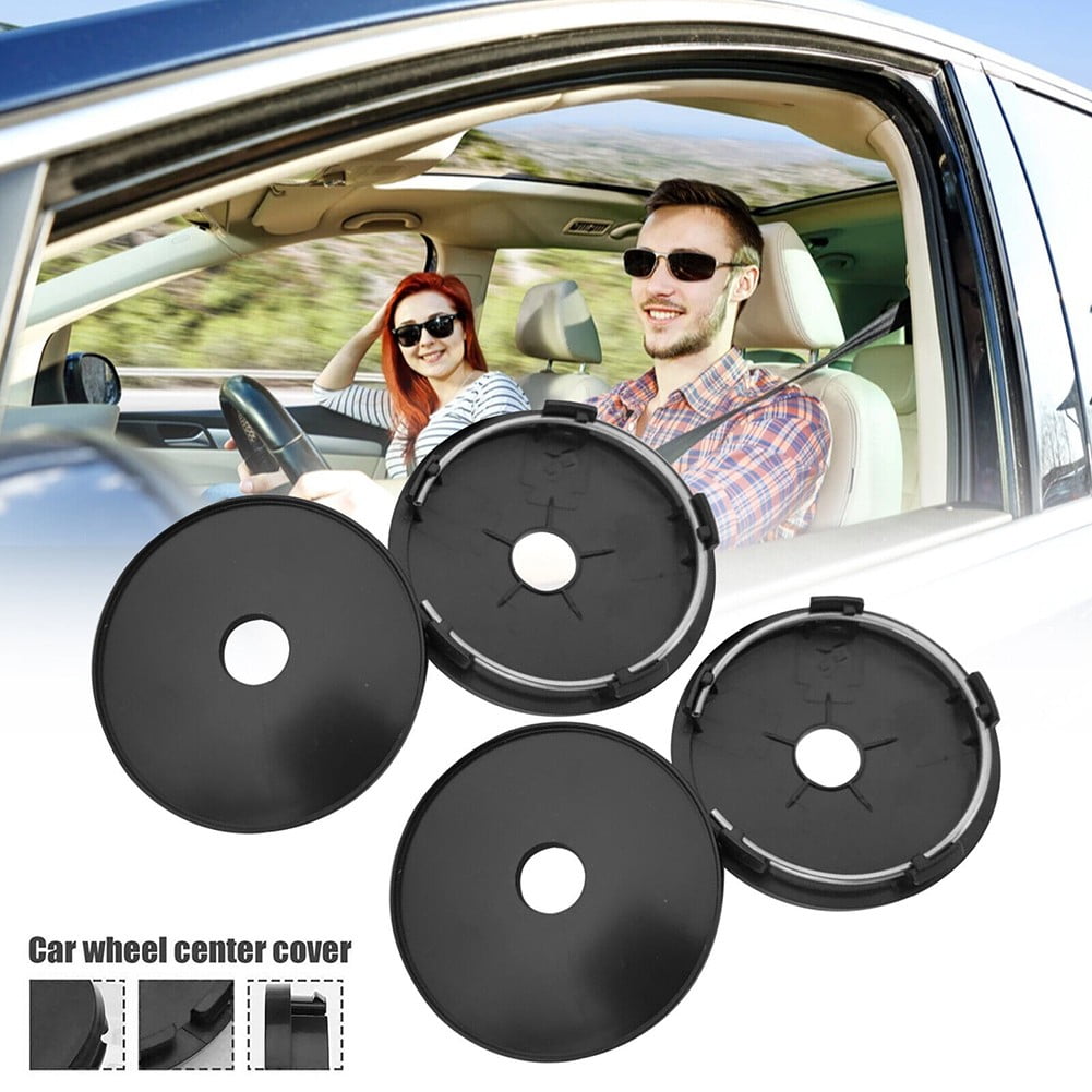 4 x 60mm- 56mm Universal Black Car Rims Alloy Wheel Center Hub Centre ...