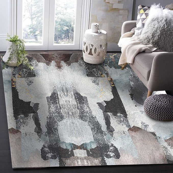 4 x 6ft Rectangular Area Rug For Living Room, Bedroom, Contemporary ...