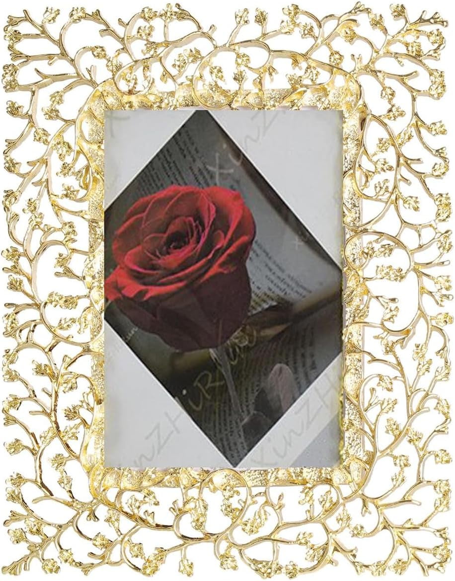 4 x 6in gold frame picture frame, standing display, table top and wall ...