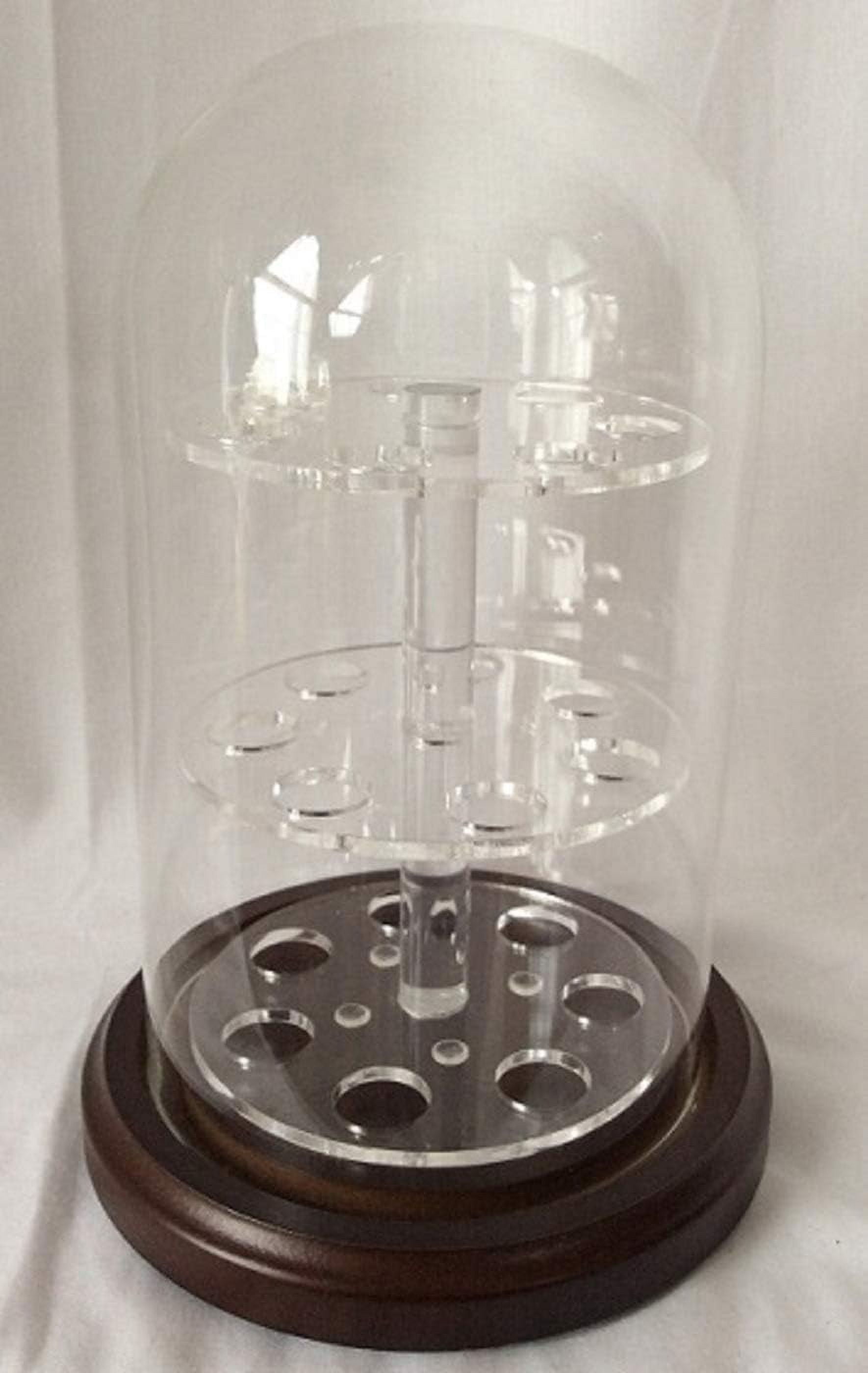 4 x 7 Glass Dome with 3 Tier Acrylic Marble Display Insert (3/8" Holes ...
