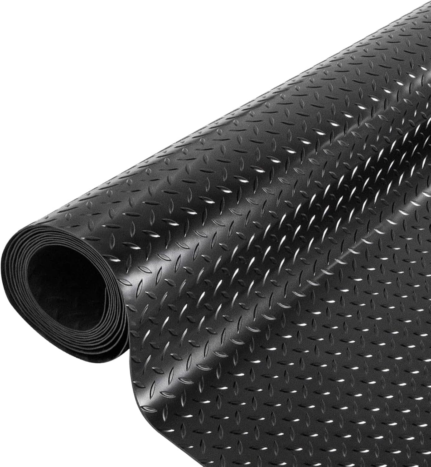 4 x 8 FT Garage Floor Mat, Diamond Plate Vinyl Garage Carpet, 2.5mm ...