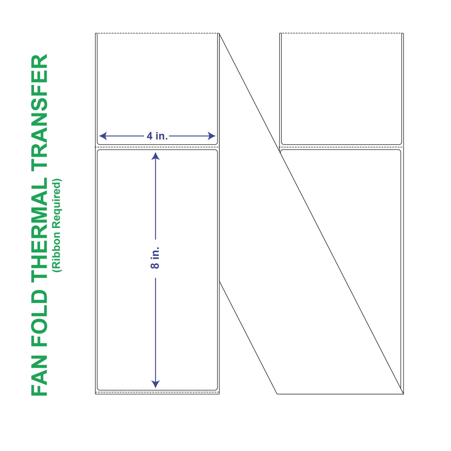 4" x 8" General Use Fan Fold Labels with Adhesive, Perforated Thermal ...