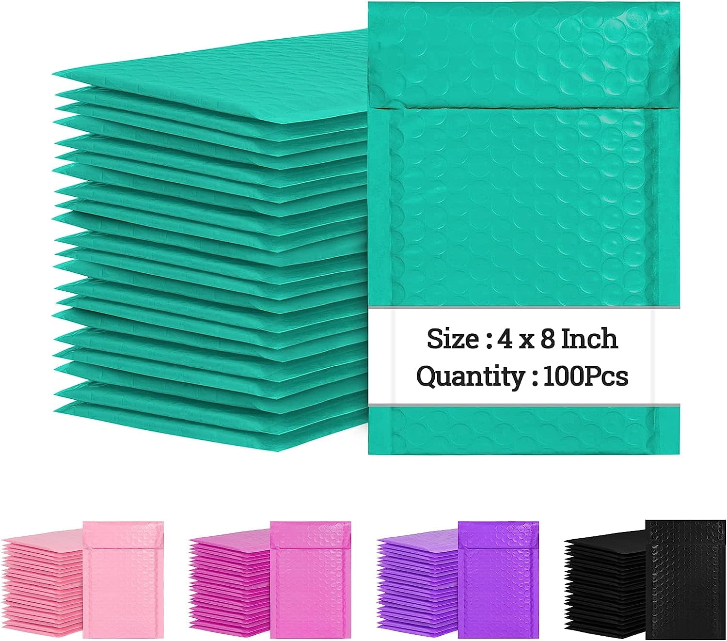Walmart 100 Pack 4x8in Self-Seal Poly Bubble Mailers, Waterproof ...