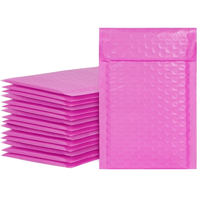 50 Pack 4 x 8 Inch Flexible Plastic Bubble Mailers, Self-Seal ...