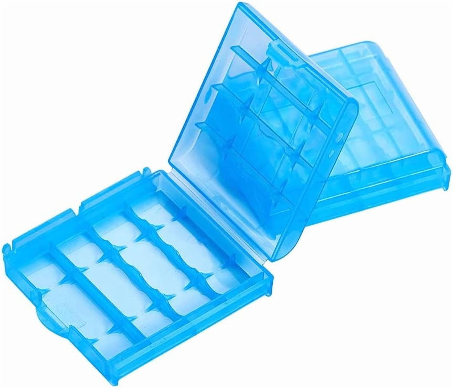 4 x AA/AAA Battery Storage Case Holder Organizer Box Blue 2Pcs ...
