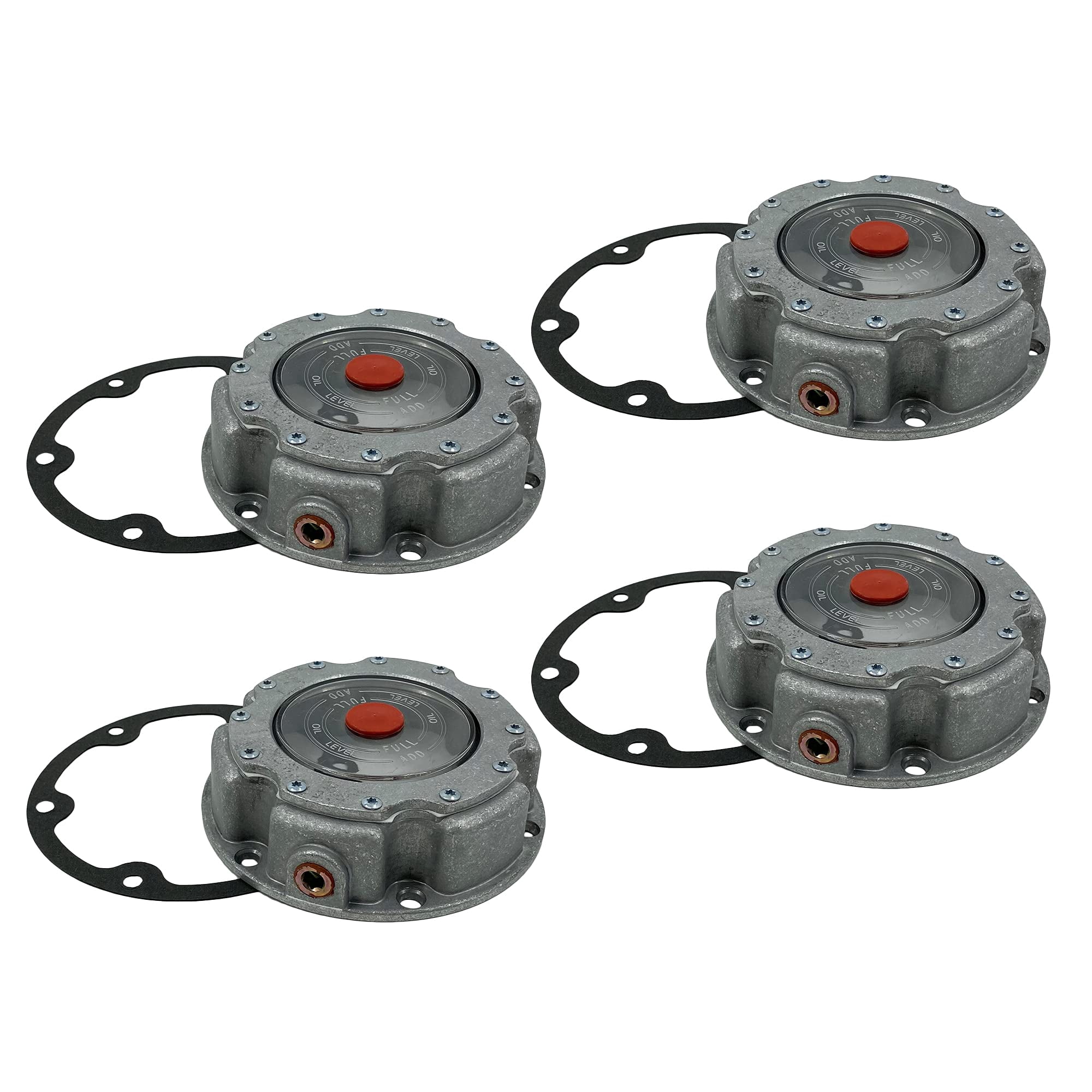 Torque 4 PCS 3434249 Aluminum Hub Caps for Steer Axle (Replaces Stemco ...