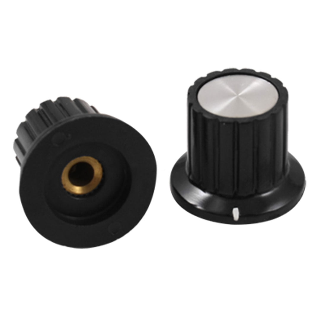 4 x Black Ribbed Grip 4mm Potentiometer Control Knob - Walmart.com