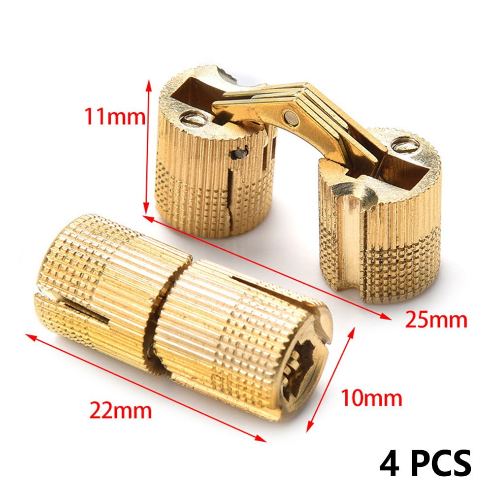 4 x Brass Copper Hinge Jewelry Box Concealed Invisible Barrel Hinges ...