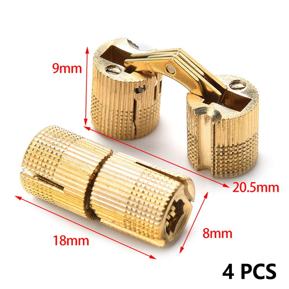 4 x Brass Copper Hinge Jewelry Box Concealed Invisible Hinges Concealed ...