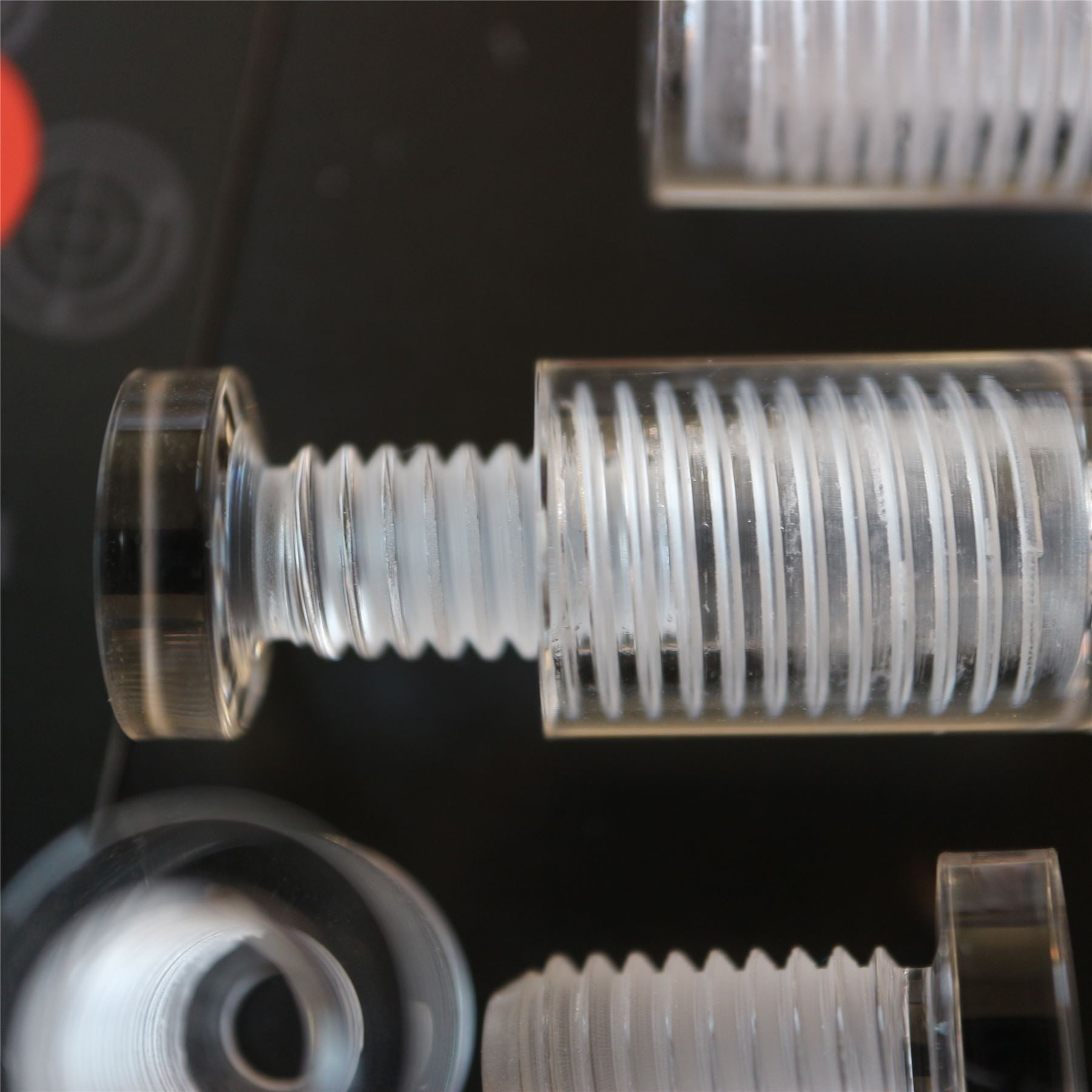 4 x Clear Standoffs, Glass Like, Acrylic, transparent spacers, plastic ...