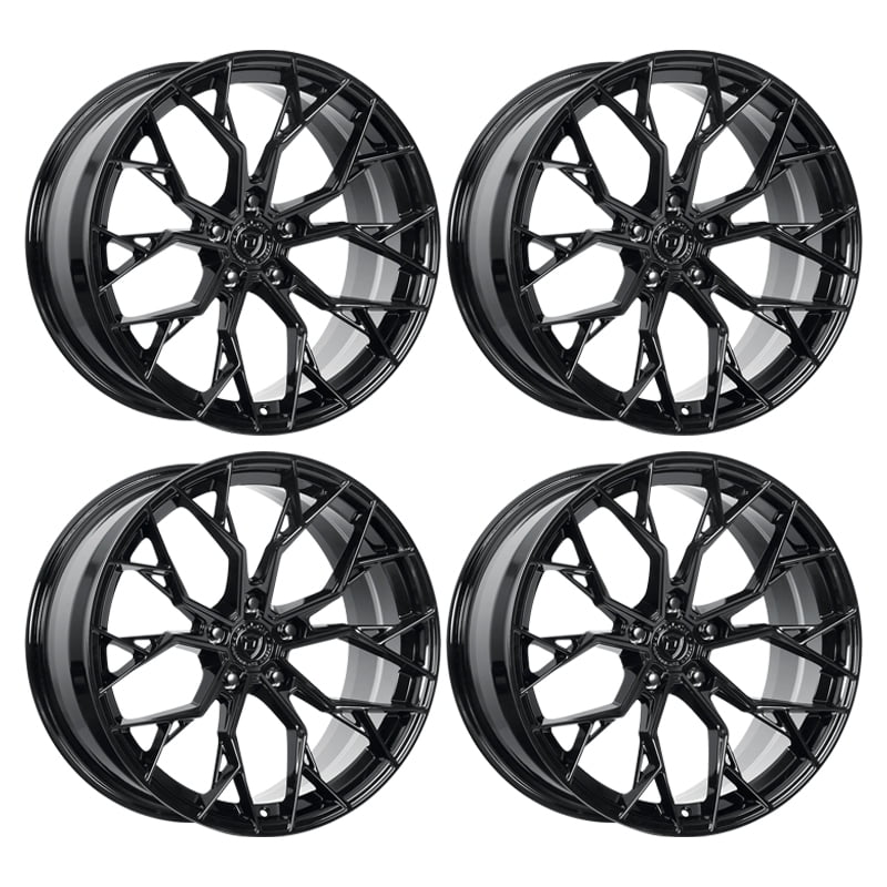 4 x Dolce Aria Gloss Black Wheels 5x120 19x8.5 +28et High Performance ...