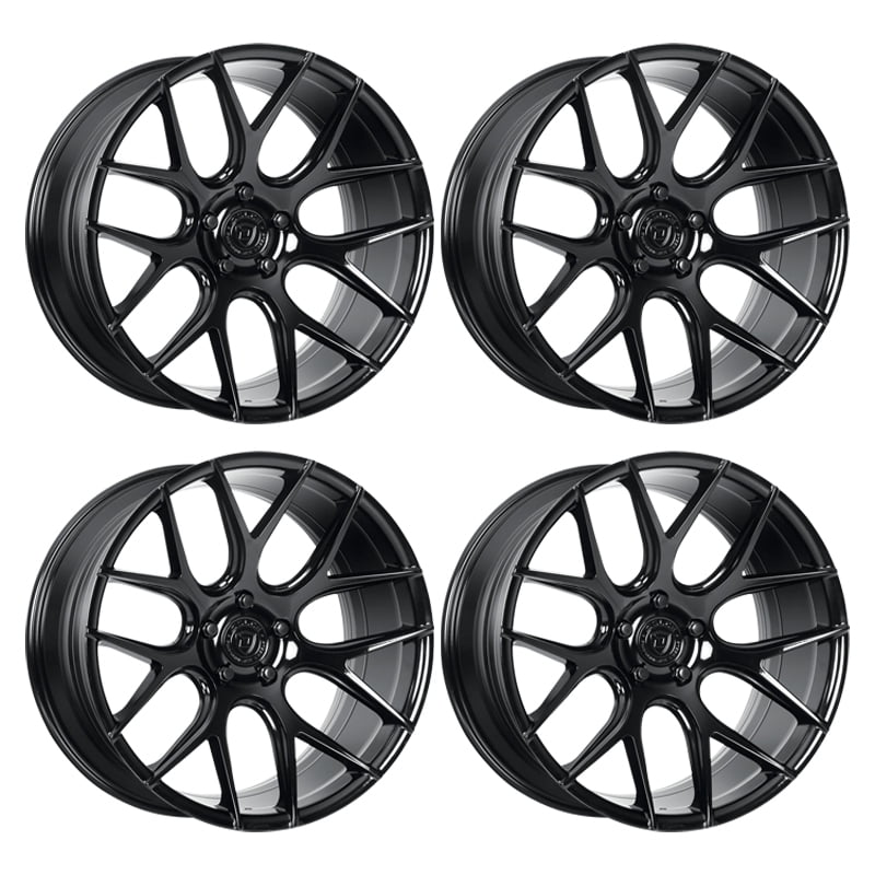 4 x Dolce Monza Gloss Black Wheels 5x120 18x8.5 +35et High Performance ...
