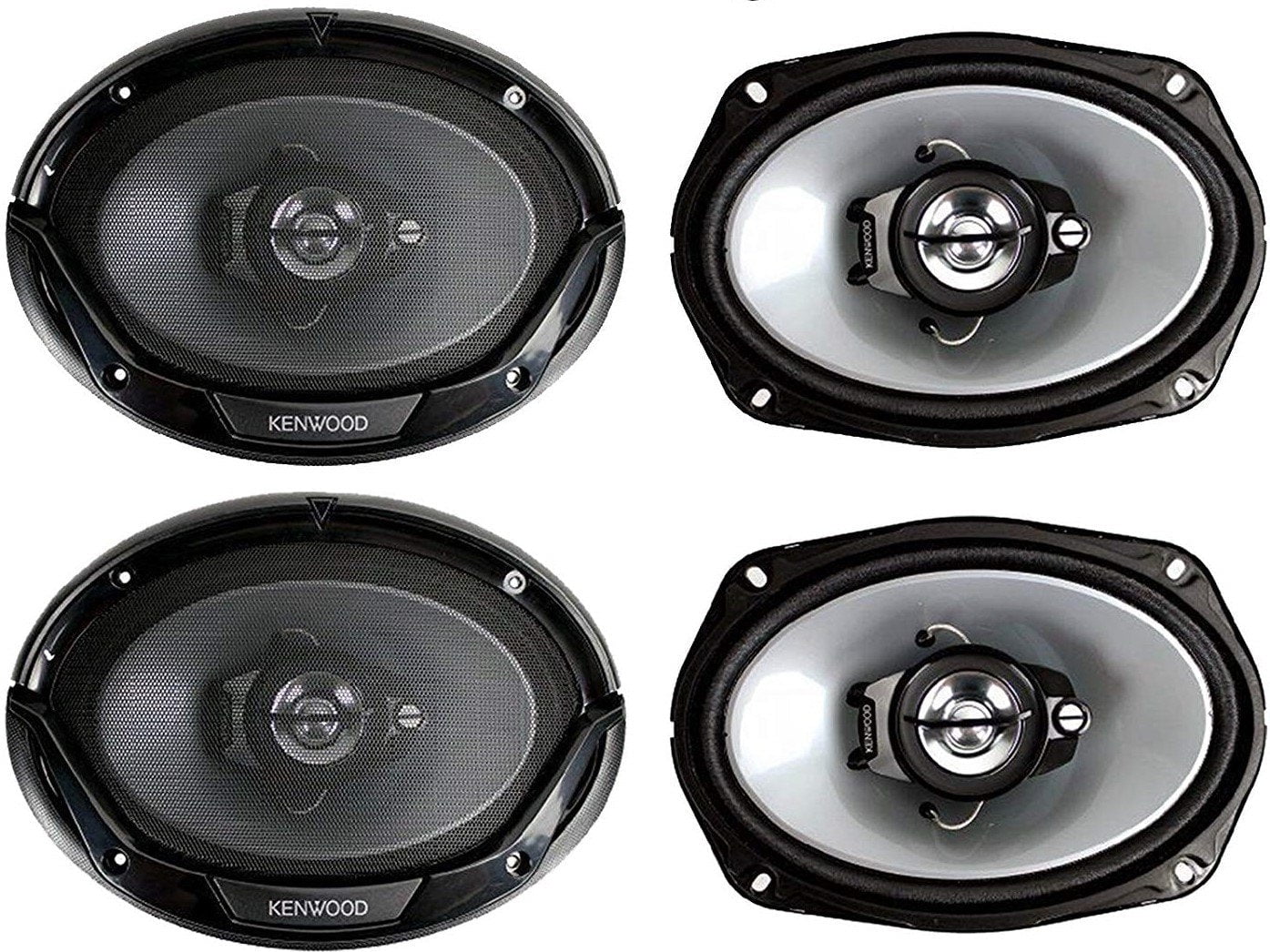 4 x Kenwood KFC-6966S 6x9" 3-Way 800W Max Car Audio Coaxial Speakers ...