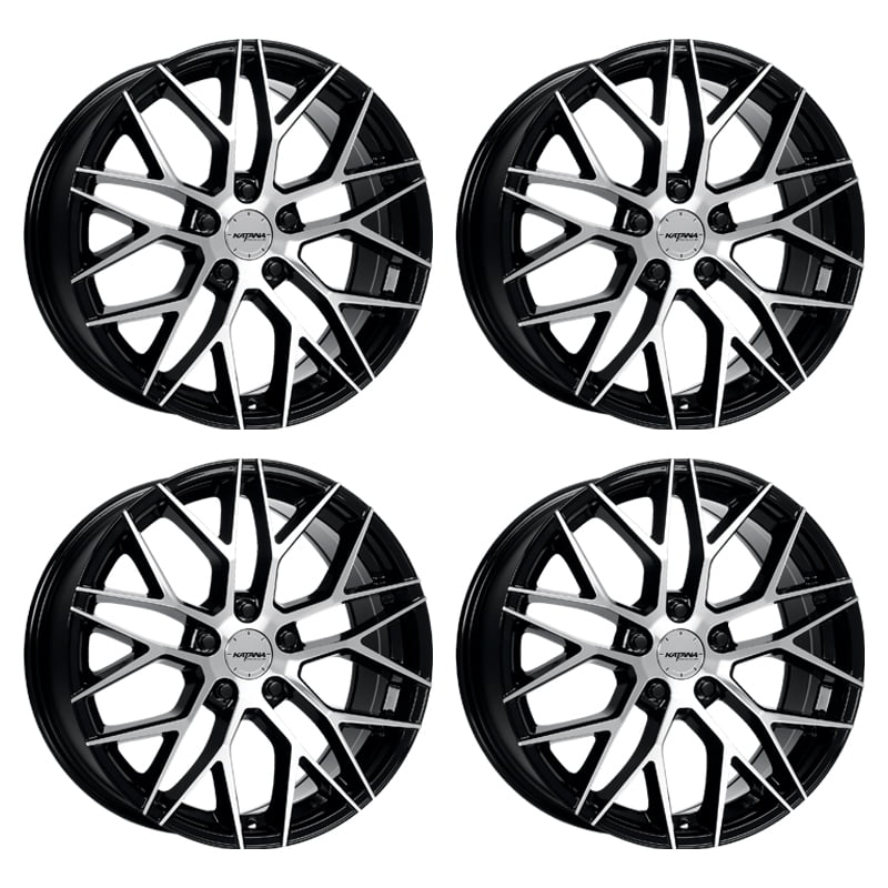 4 x Katana KR01 Gloss Black Wheels 5x114.3 20x8.5 +40et Racing ...