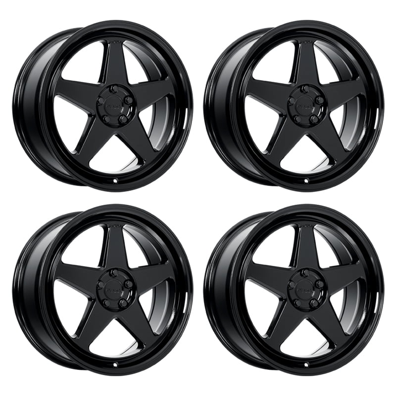 4 x Katana KR03 Gloss Black Wheels 5x114.3 18x8 +40et Racing ...