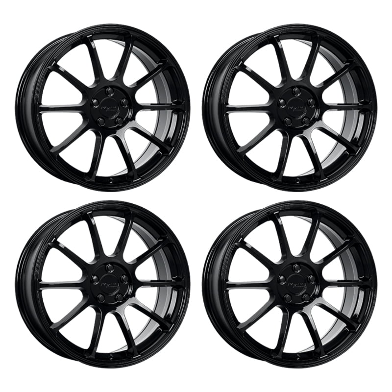 4 x Katana KR07 Gloss Black Wheels 5x114.3 17x7.5 +40et Racing ...