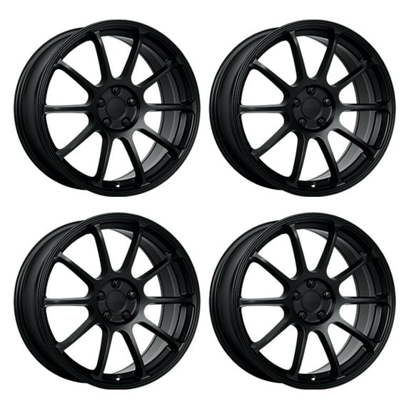4 x KATANA RACING KR07 18X8 5X100 +40mm Matte Black Alloy Wheel Rim 18 ...