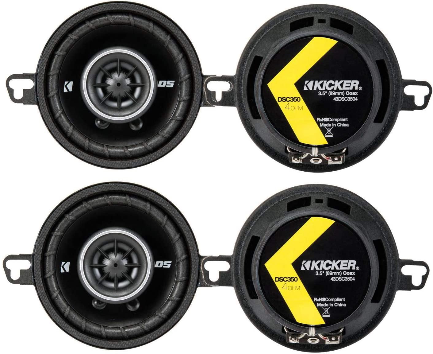 4 x Kicker 43DSC3504 3.5-Inch 30W 2-Way Coaxial Speakers (2 Pairs) - Walmart.com
