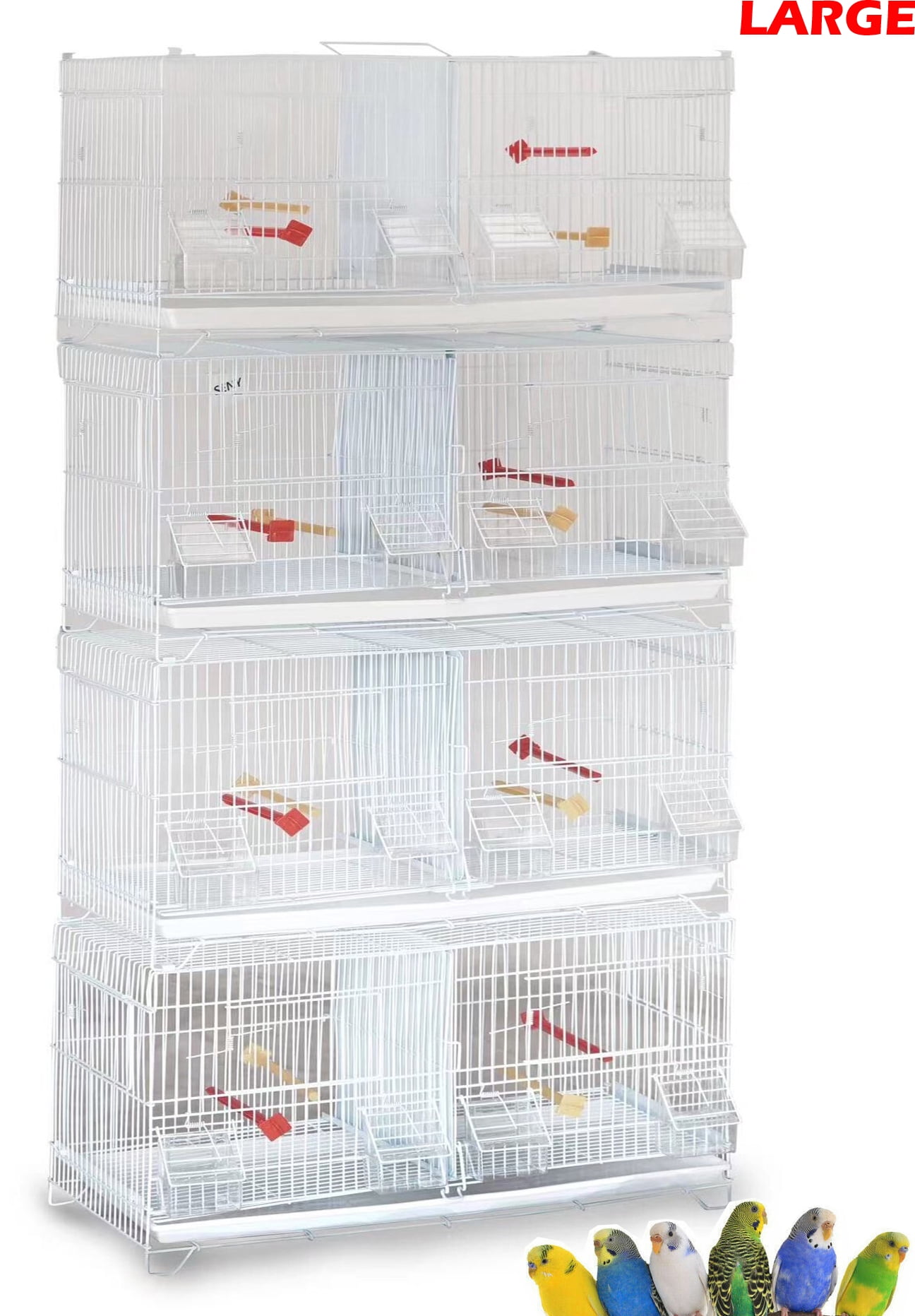 4 x LARGE 31" x 11" x 15.5"H Combo Set of Stack Breeding Breeder Bird ...