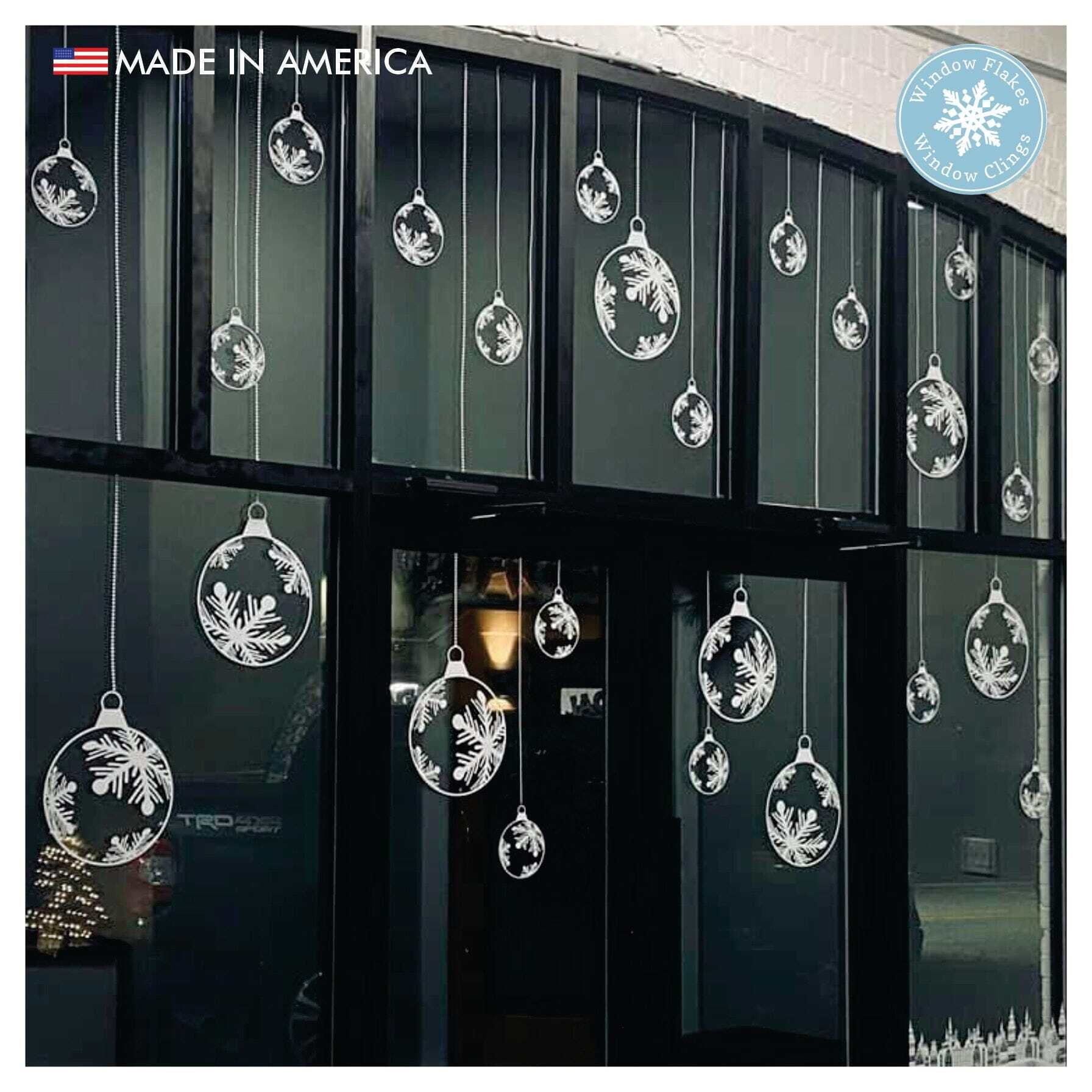 4 x Large 12" Hanging Snowflake Ornament Christmas Window Clings ...