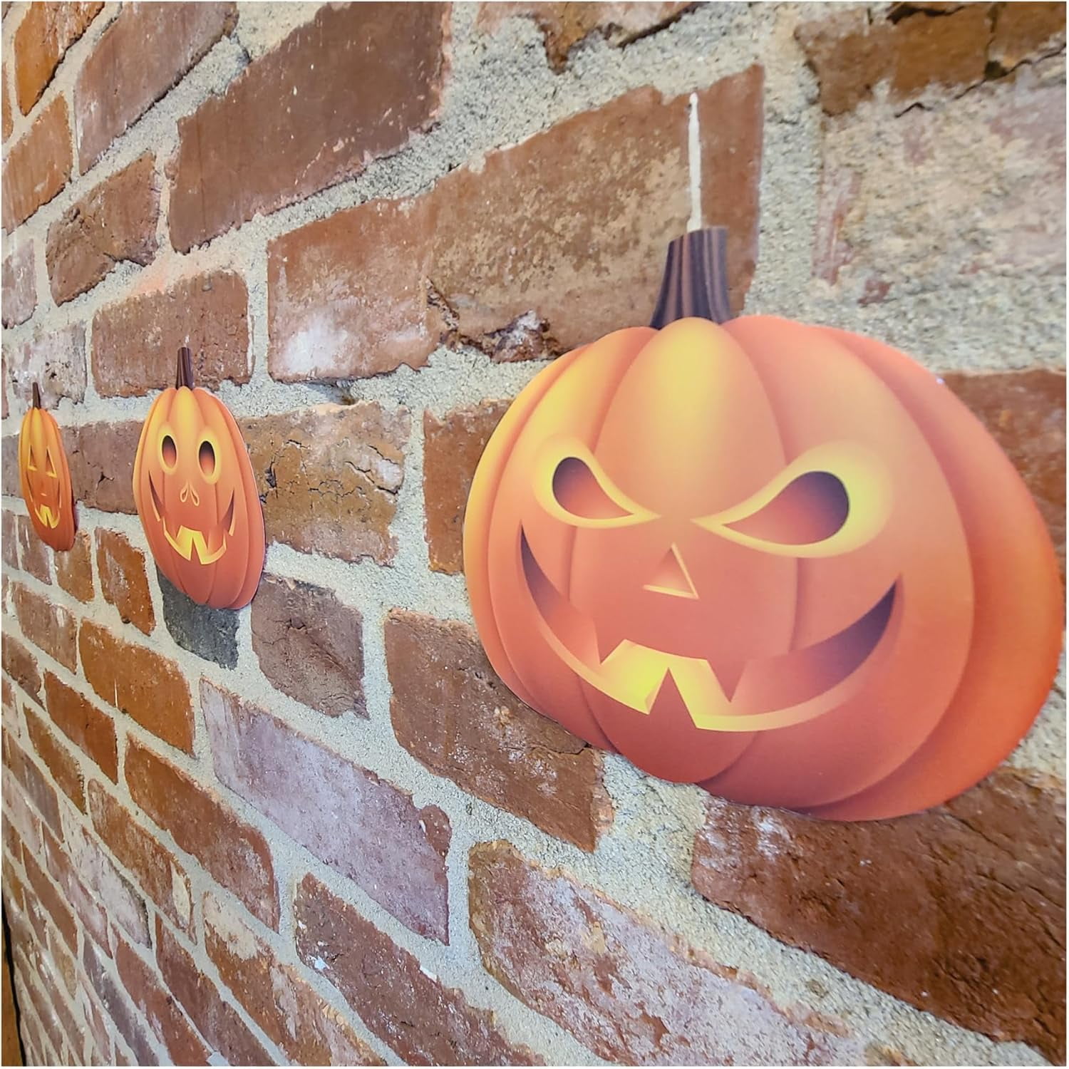 4 x Large (12") Pumpkin Wall Clings. Decals for Most Smooth Interior ...