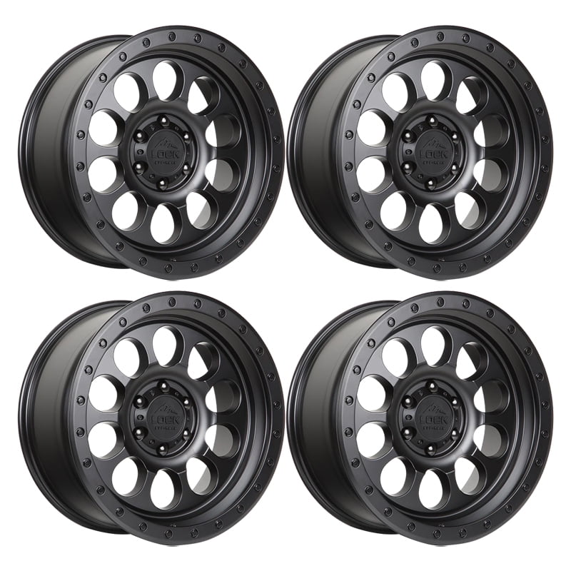 4 x Lock Offroad 50Cal Matte Black Wheels 6x139.7 17x9 -12et Truck Suv ...