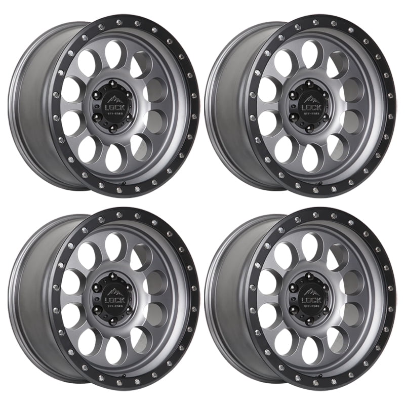 Lock Off-Road 50CAL 20X9 6X139.7 -12mm Matte Grey Wheel Rim 20" Inch ...