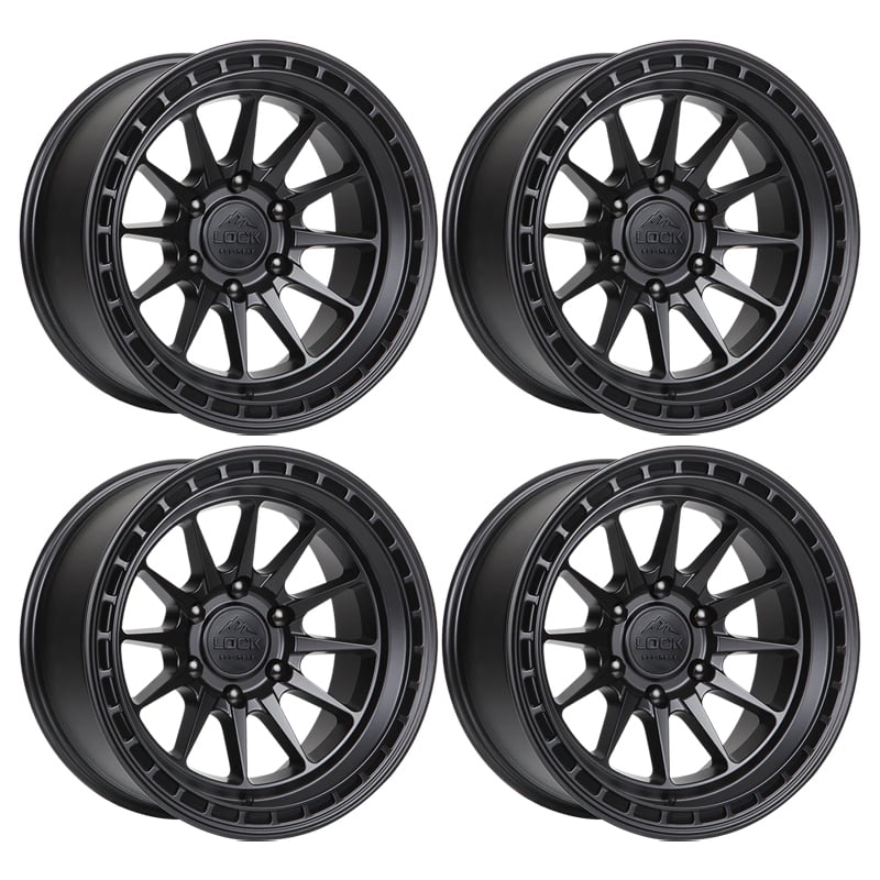 4 x Lock Offroad Baja Matte Black Wheels 5x127 17x9 0et Truck Suv Rims ...