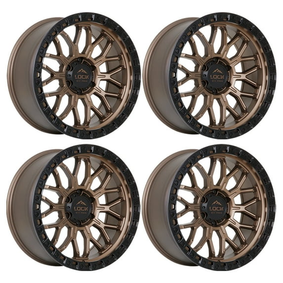 Lock Off-Road COMBAT 17X9 6X139.7 -12mm Matte Bronze Wheel Rim 17" Inch ...