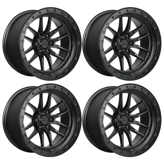 4 x Lock Offroad Krawler Matte Black Wheels 8x165.1 20x10 -18et Truck ...