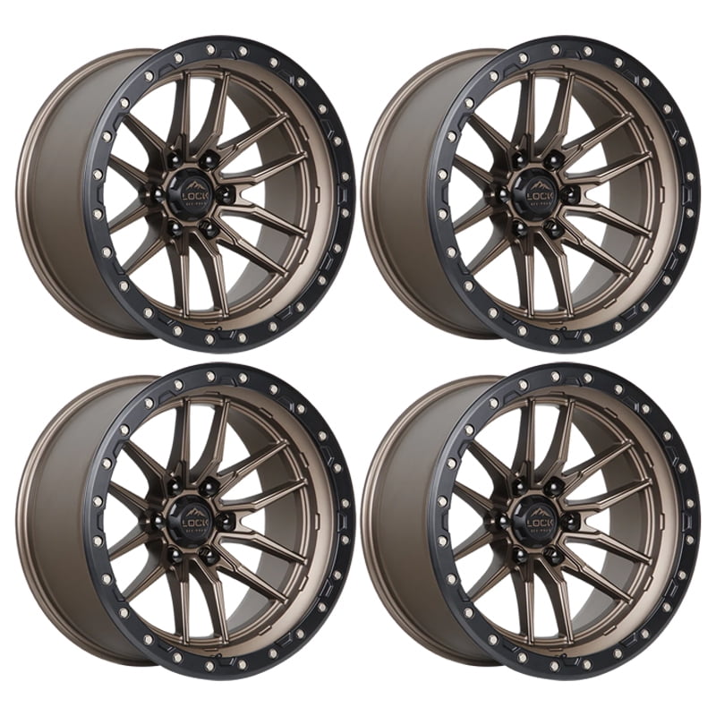 4 x Lock Offroad Krawler Matte Bronze Wheels 5x127 17x9 -12et Truck Suv ...
