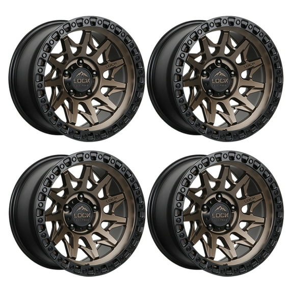 Lock Off-Road LUNATIC 17X9 5X127 -12mm Matte Bronze Wheel Rim 17" Inch ...