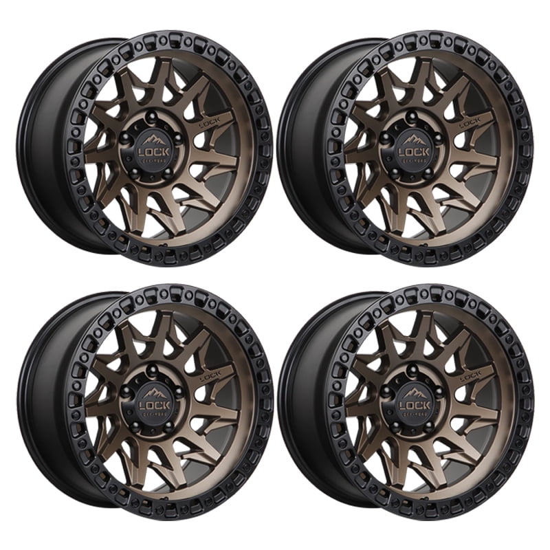 4 x Lock Offroad Lunatic Matte Bronze Wheels 6x139.7 18x9 -12et Truck ...