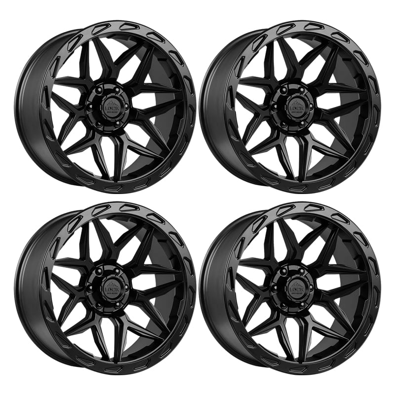4 x Lock Offroad Matrix Matte Black Wheels 5x127/5x139.7 17x9 -12et ...