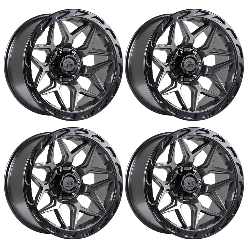 4 x Lock Offroad Matrix Matte Gray Wheels 5x127/5x139.7 20x10 -18et ...