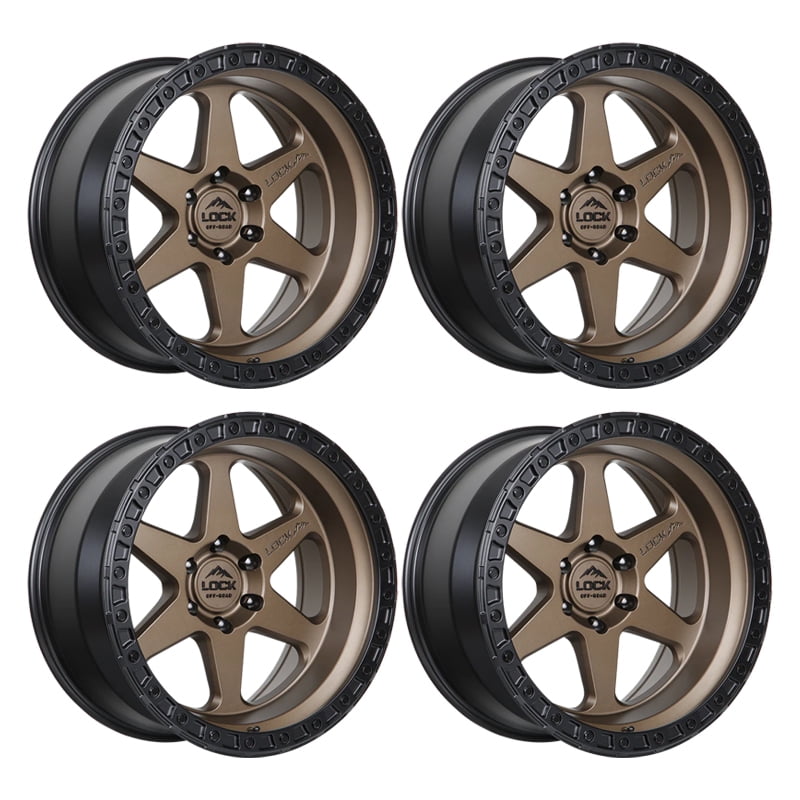 4 x Lock Off-Road OLYMPUS 20X9 5X127 +0mm Matte Desert Bronze Wheel Rim ...