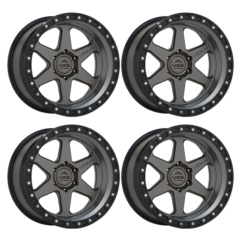 4 x Lock Offroad Olympus Matte Gray Wheels 5x127 17x9 -12et Truck Suv ...