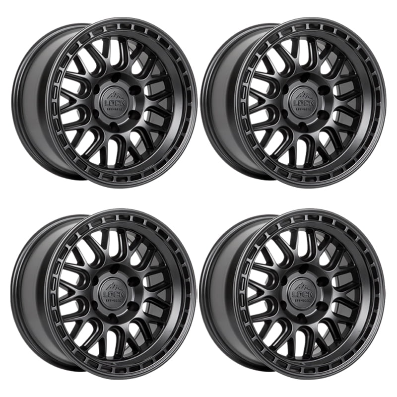 4 x Lock Offroad Onyx Matte Black Wheels 6x139.7 17x9 +1et Truck Suv ...