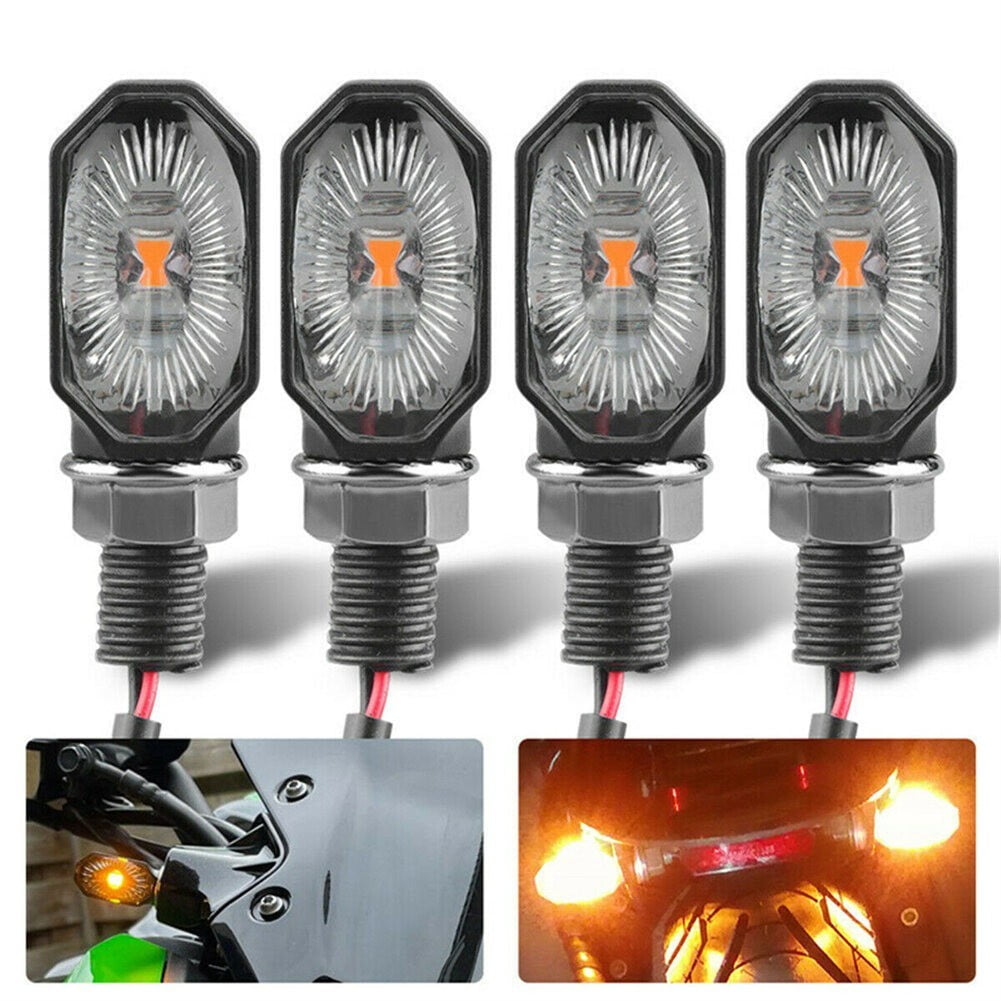 4 x Mini Universal Motorcycle LED Turn Signal Indicators Motorbike ...