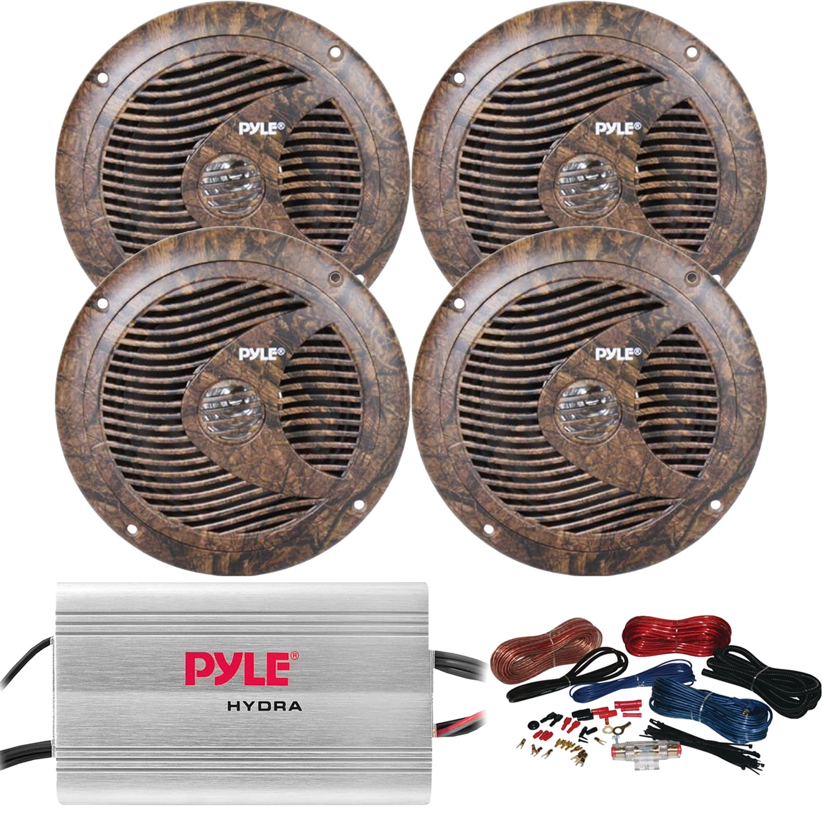 4 x Pyle 6.5" Marine Waterproof Dual Cone Full-Range Audio 150W ...