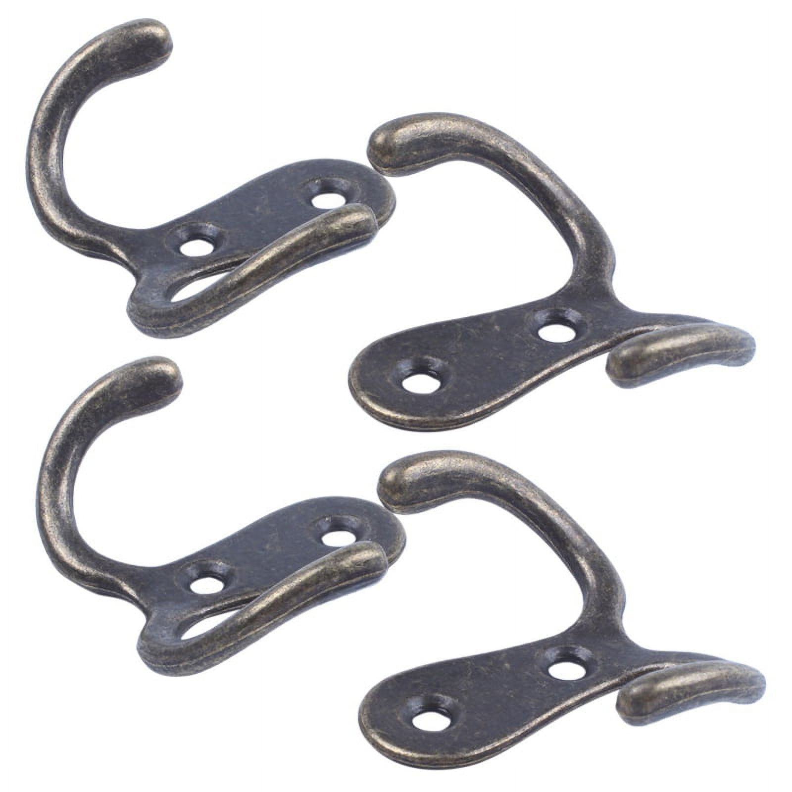 NEW 4 x Screw Hook Retro Metal Double Wall Mount Hanger Coat Antique ...