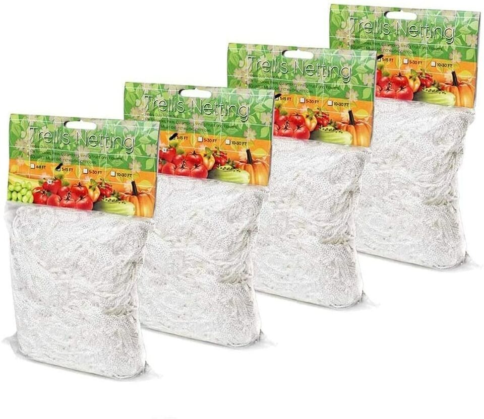 4 x Trellis Netting 5x15ft Garden Plant Netting Support Fruits Vine ...