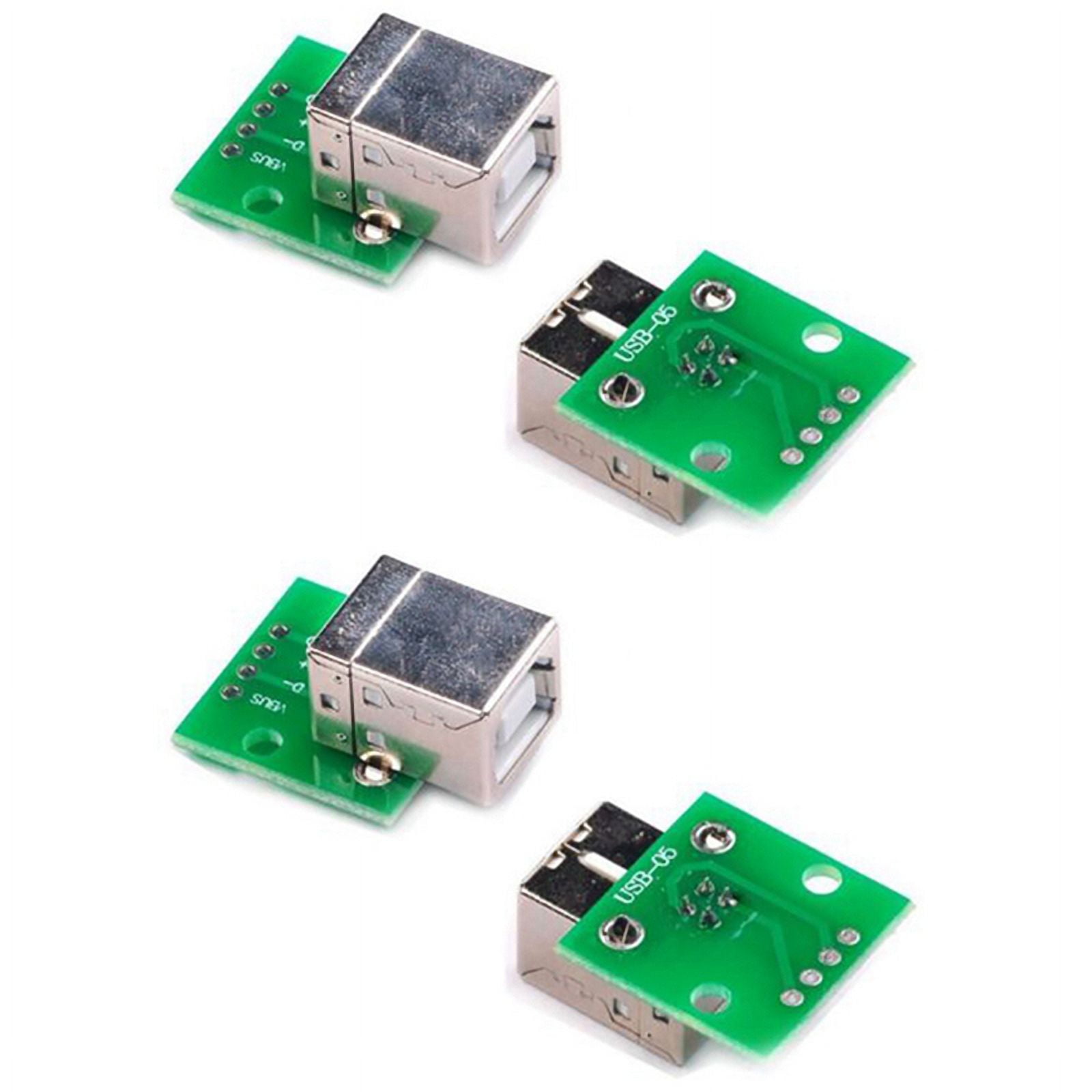 4 x USB Type B Female Socket Breakout Board 2.54mm Pitch Adapter ...