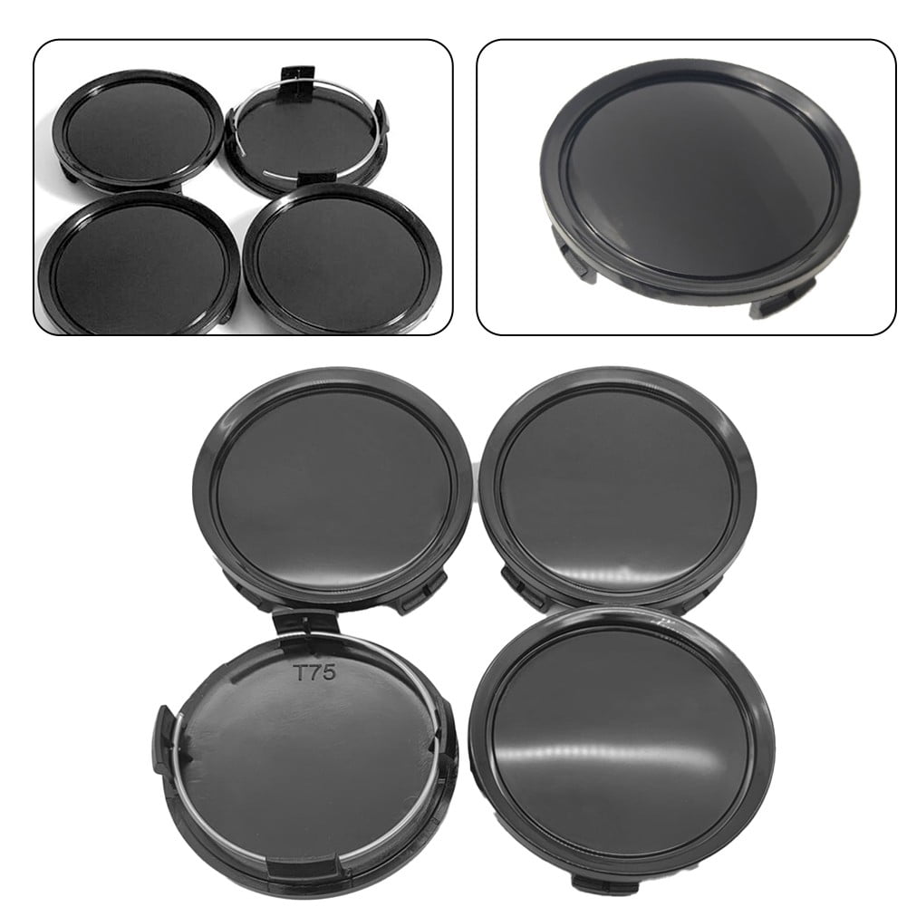 4 x Universal ABS Car Wheels Center Cap Hubcap Black 75mm (2.95 inch ...