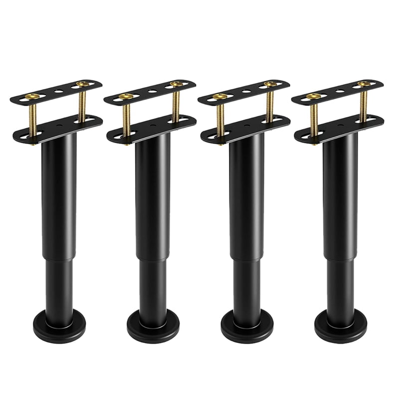 4 x adjustable bed legs 4 x screw pad 8 x screw-Black - Walmart.com