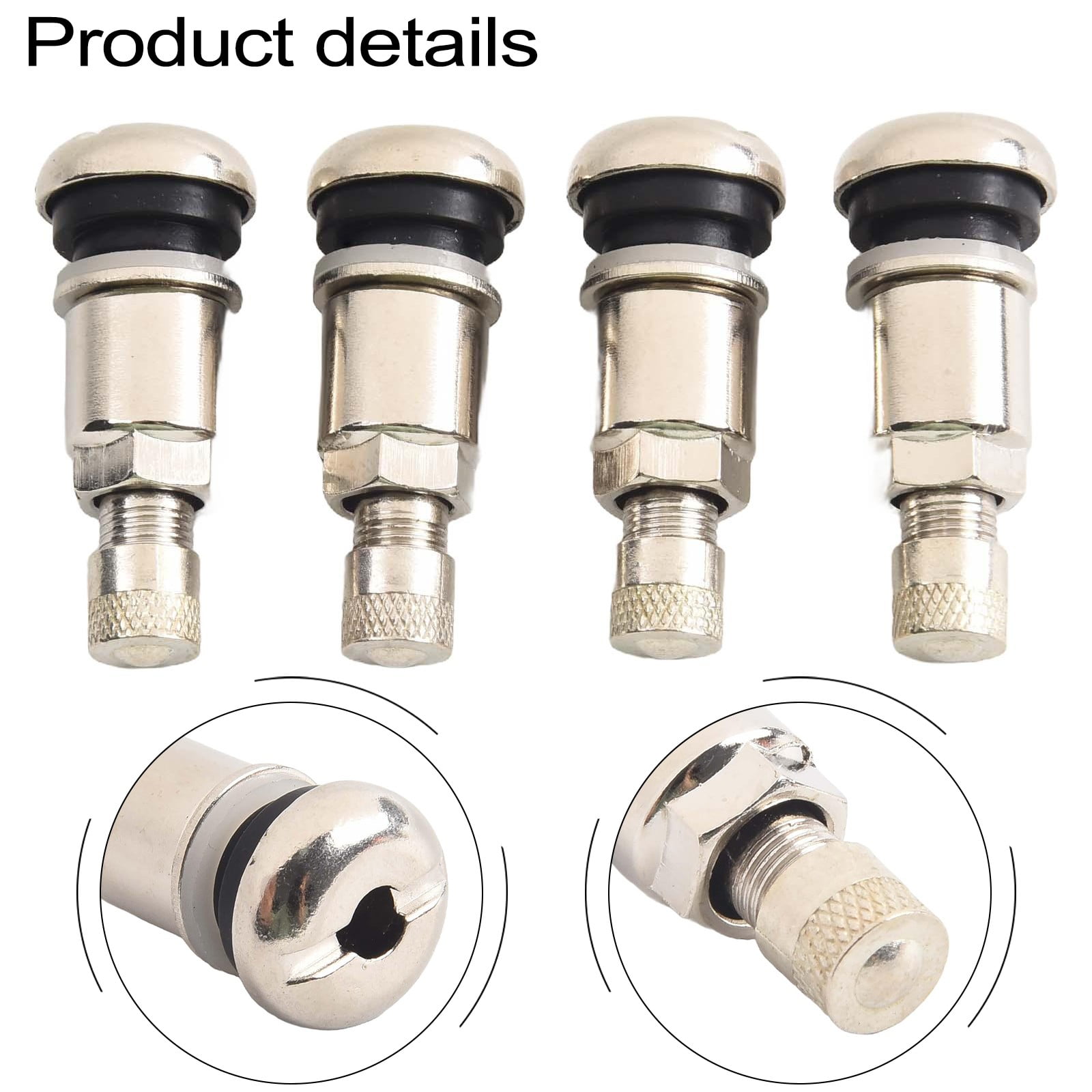 4 x metal valves chrome optics steel valves car rim valves 11.3mm ...