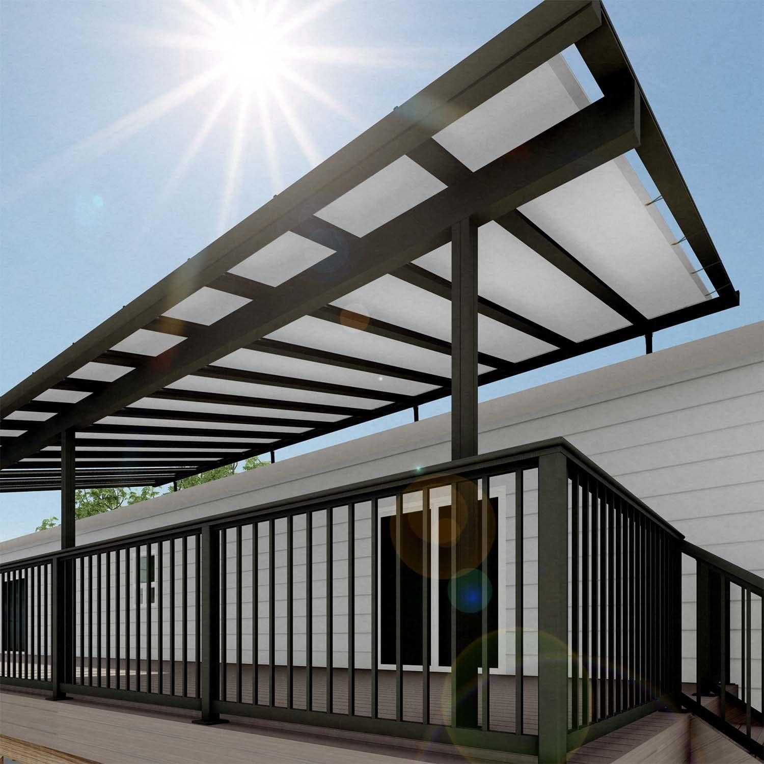 **4'x10' waterproof sun shade sail straight edge with full side ...