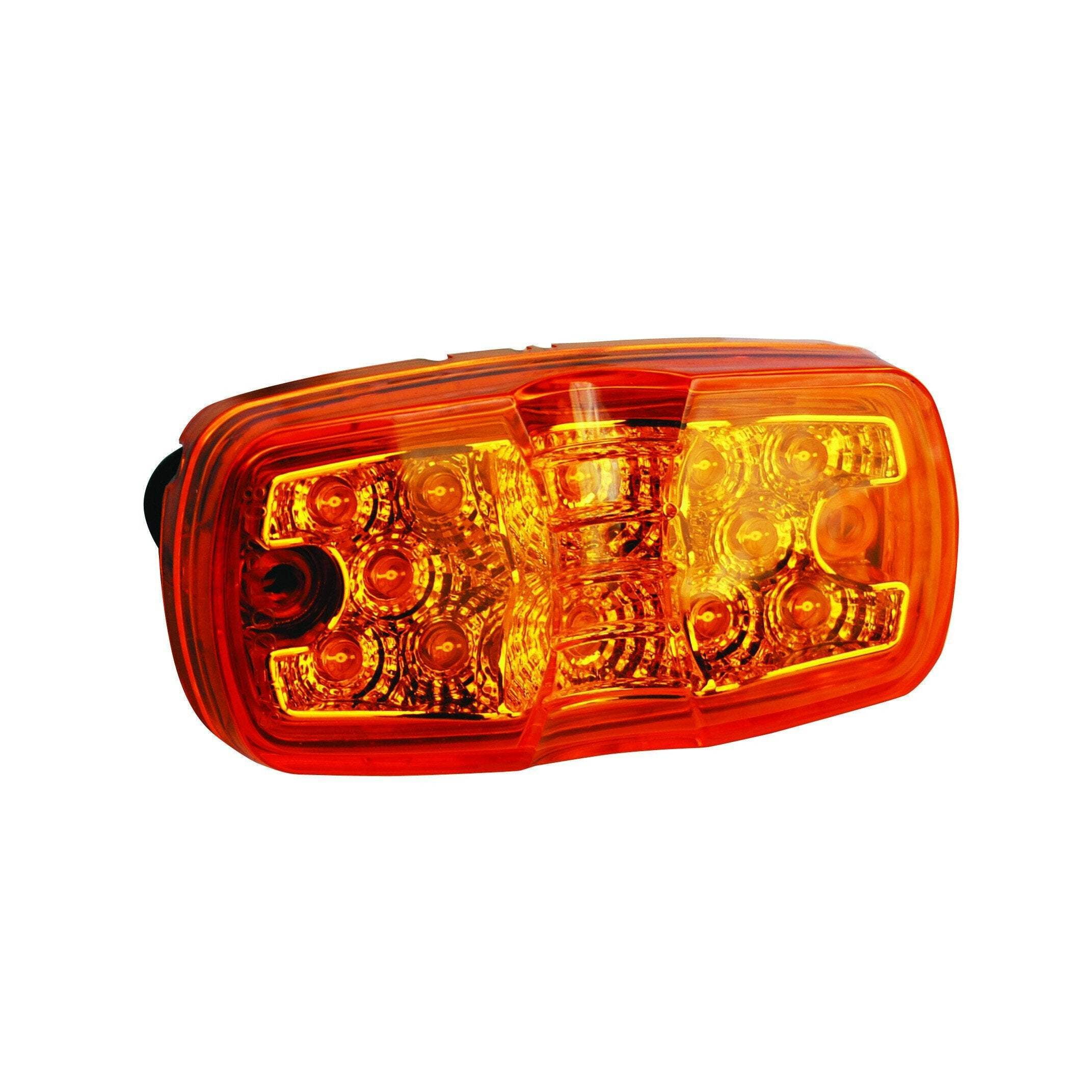 4"x2" Amber LED Light Double Bullseye for Trailer Side Marker - 12 LEDs ...