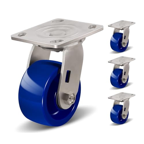4"x2" Industrial Caster ，Heavy Duty Casters Set of 4, Solid ...